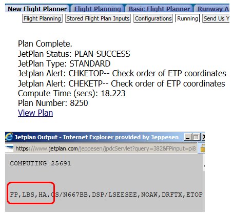 Error trying to run flight plan in Jetplanner originally run in Jetplan.com