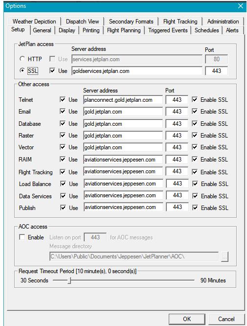 Gold JetPlanner Setup