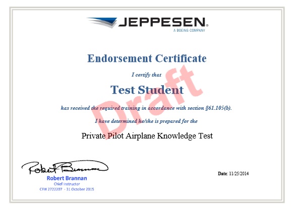 How to print a certificate for the Jeppesen Learning Center