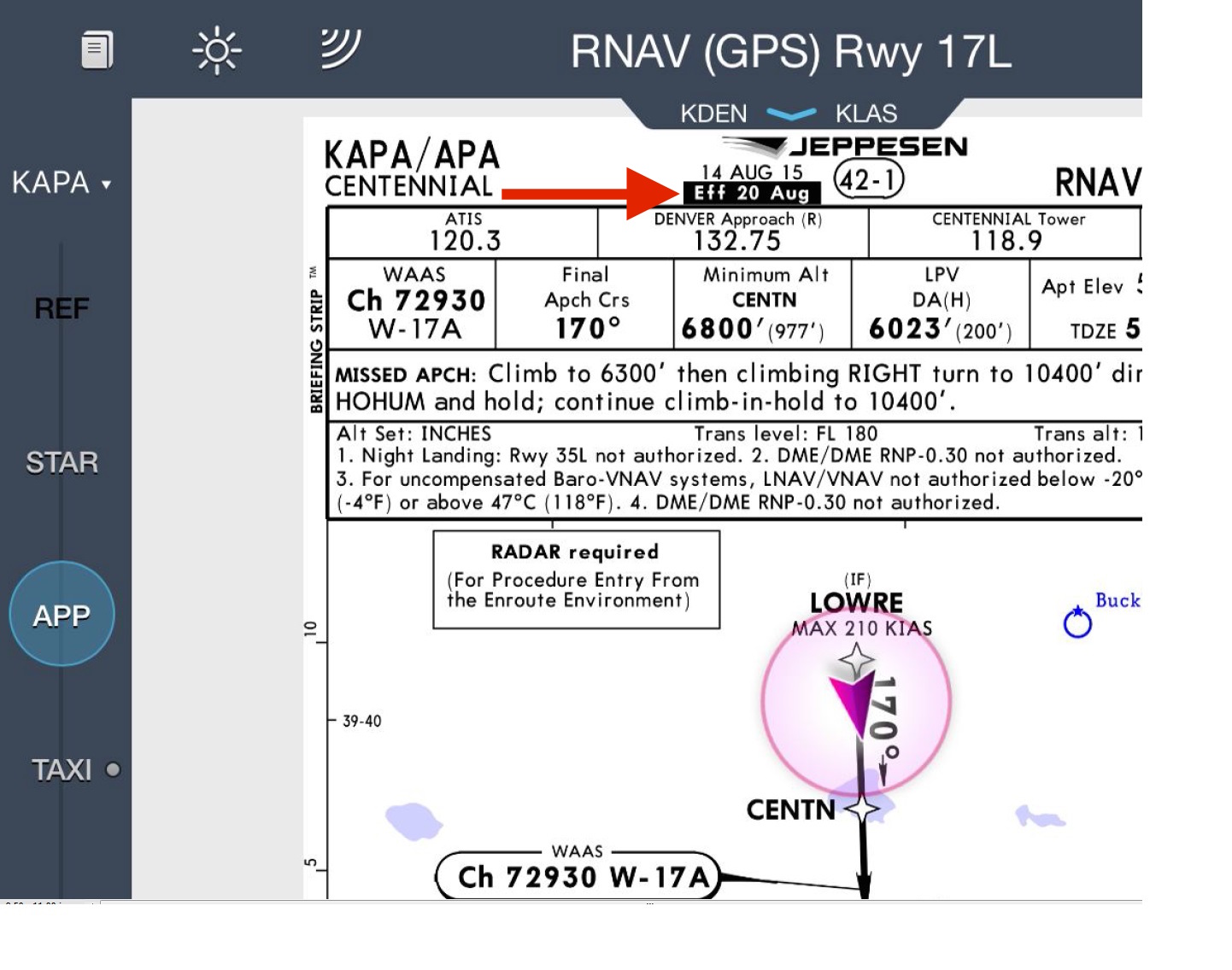 Terminal Chart Effective Dates (Eff)