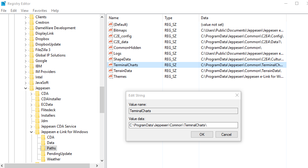 "A valid TerminalCharts directory was not found..." when launching eLink for Windows