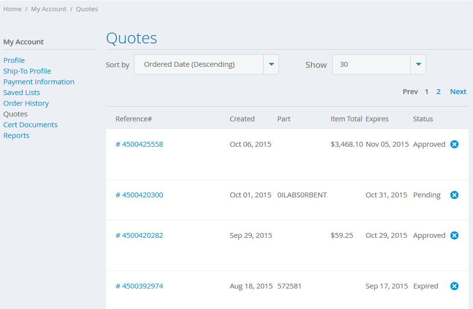 Quote Request/How long is a quote valid?