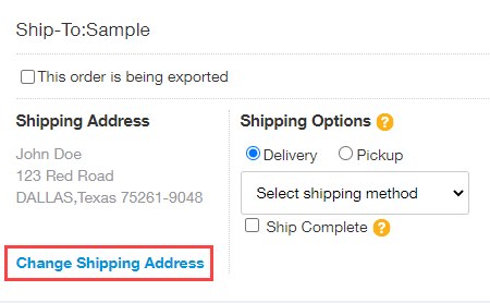 How do I enter a one-time shipping address?