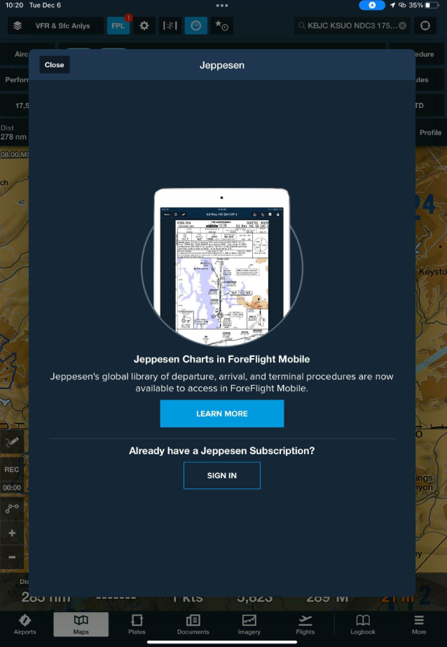 ForeFlight - Deactivate/Reactivate Jeppesen Charts