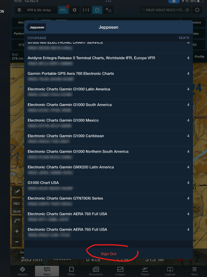 ForeFlight - Deactivate/Reactivate Jeppesen Charts