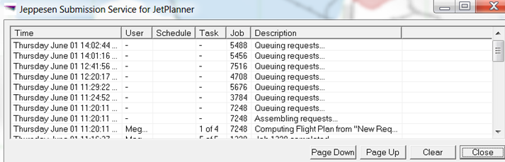 Queuing Requests stuck in Jeppesen Submission Service (JSS) for JetPlanner