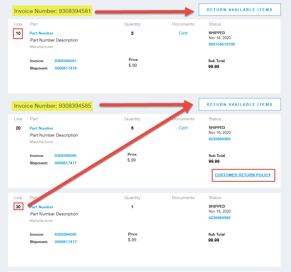 Online RMA - Return Material Authorization