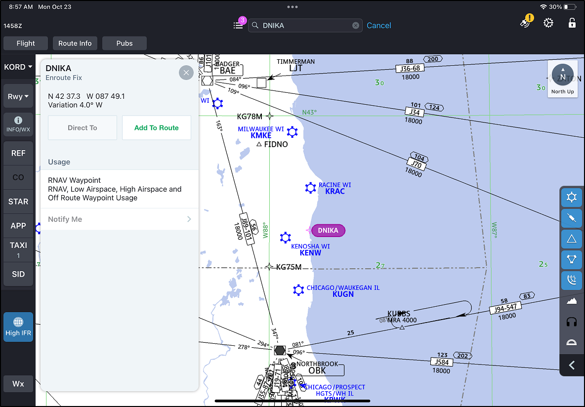 Intersections or waypoints only appear on enroute chart after ...