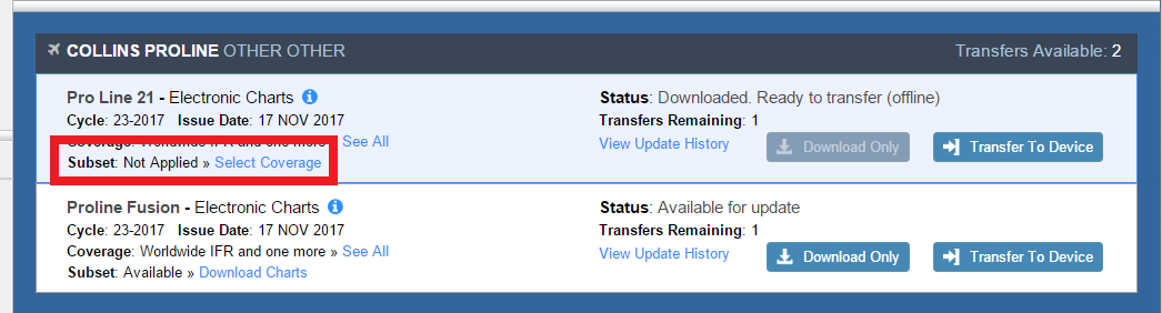 Missing Charts or Coverages after updating a Collins Pro Line ...
