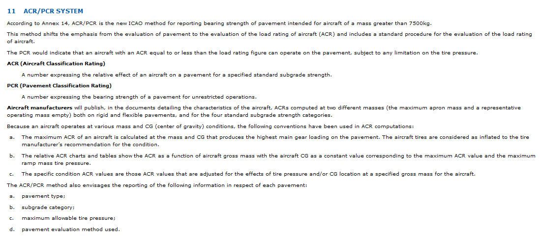 Locating runway pavement strength and maximum gross aircraft weight ...