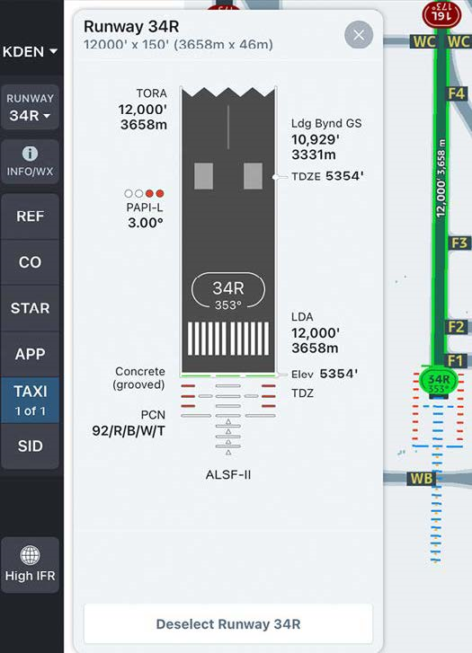 Locating runway pavement strength and maximum gross aircraft weight ...
